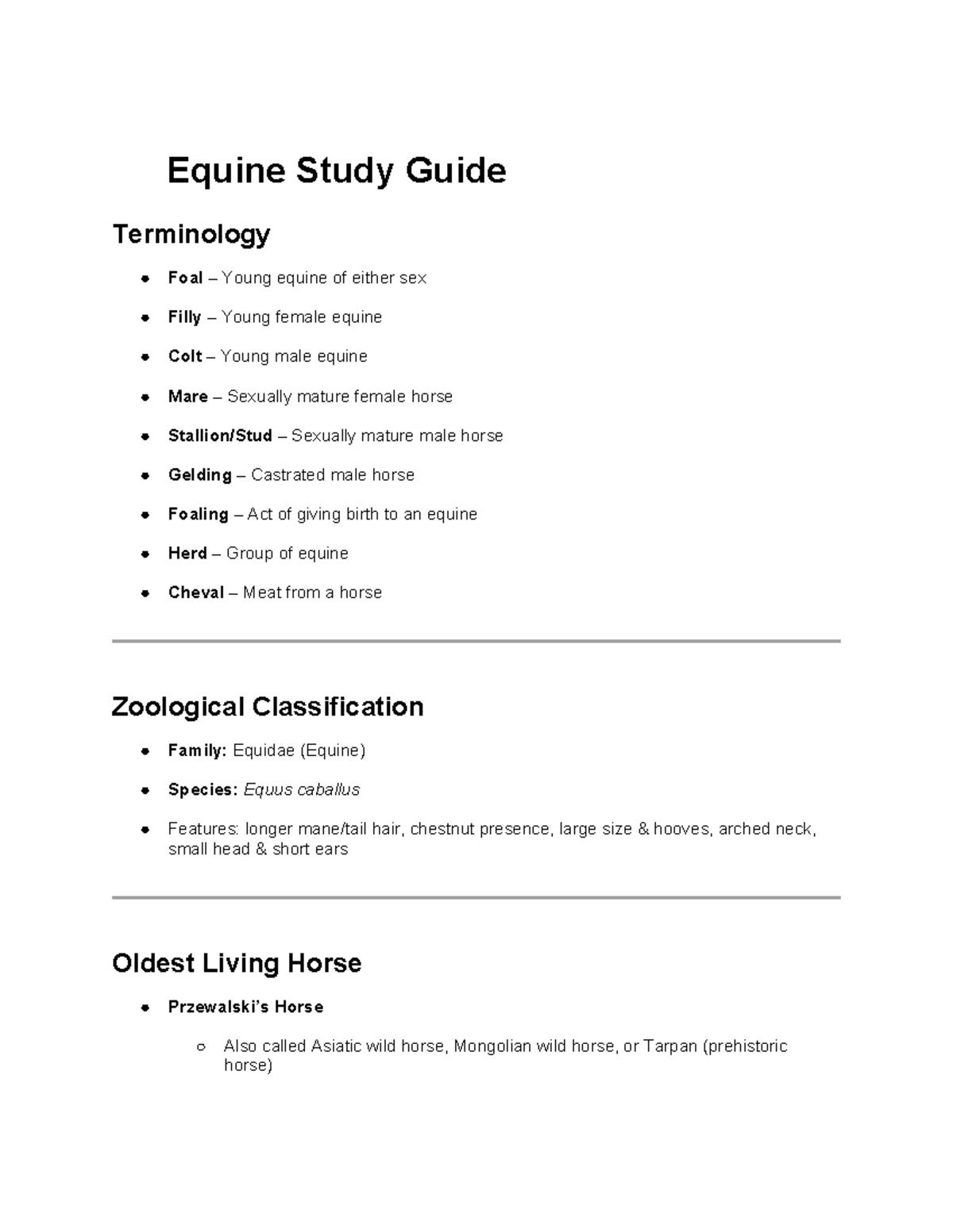 Equine Study Guide: Breeds, Health Issues & Reproduction (EQ 101) - Studocu