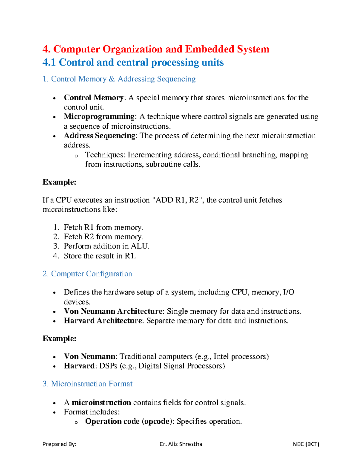 Chapter 4: Computer Organization and Embedded Systems Overview (CS101 ...
