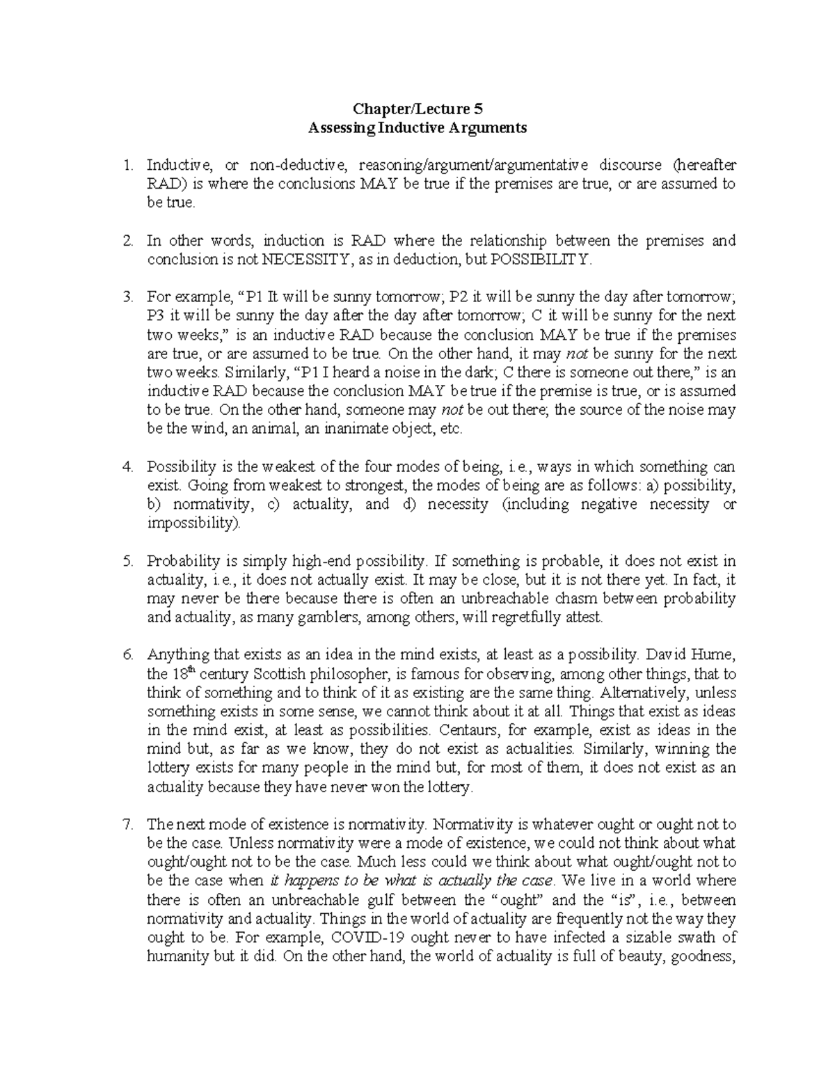 Chapter 5 - Lecture Notes on Assessing Inductive Arguments - Studocu