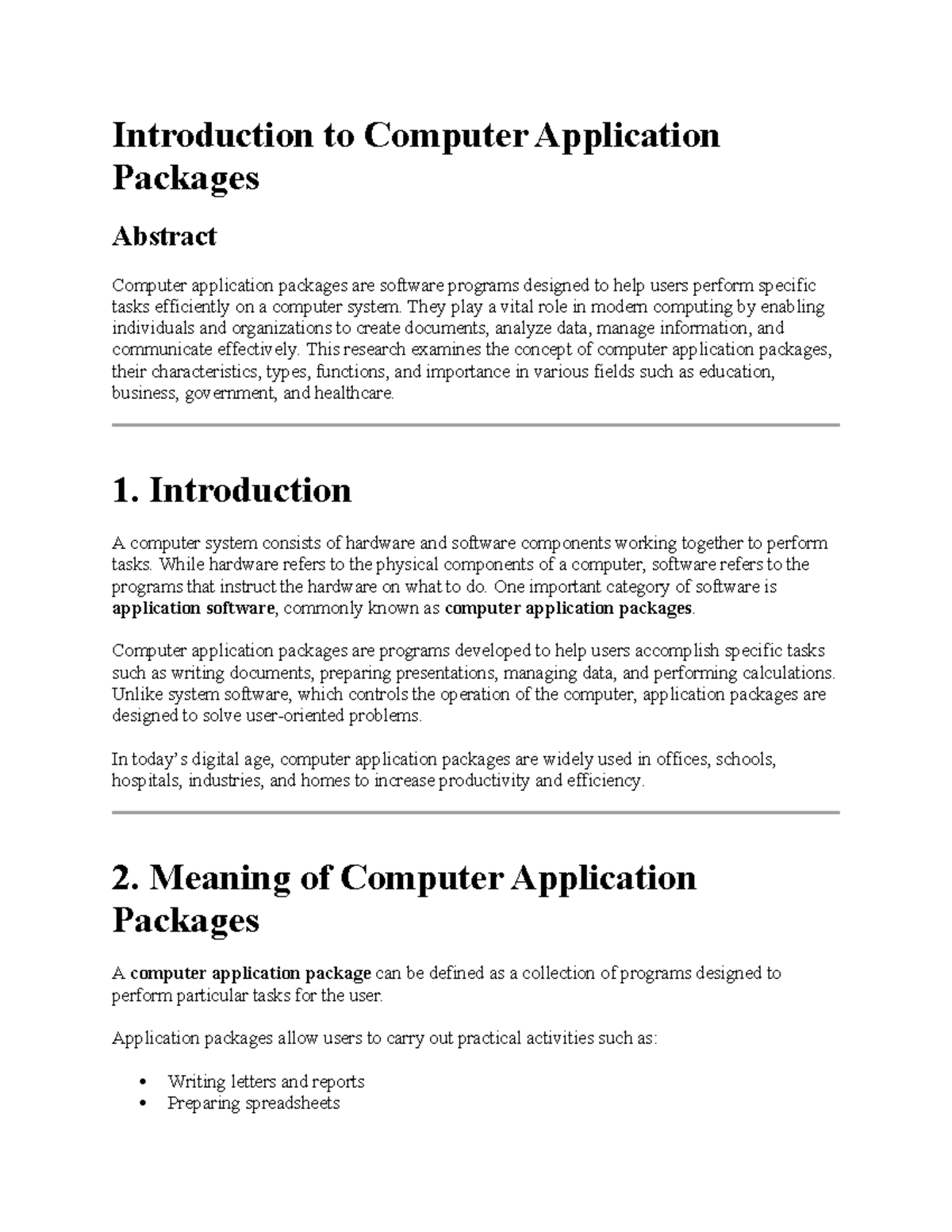 Introduction to Computer Application Packages: Functions & Benefits ...