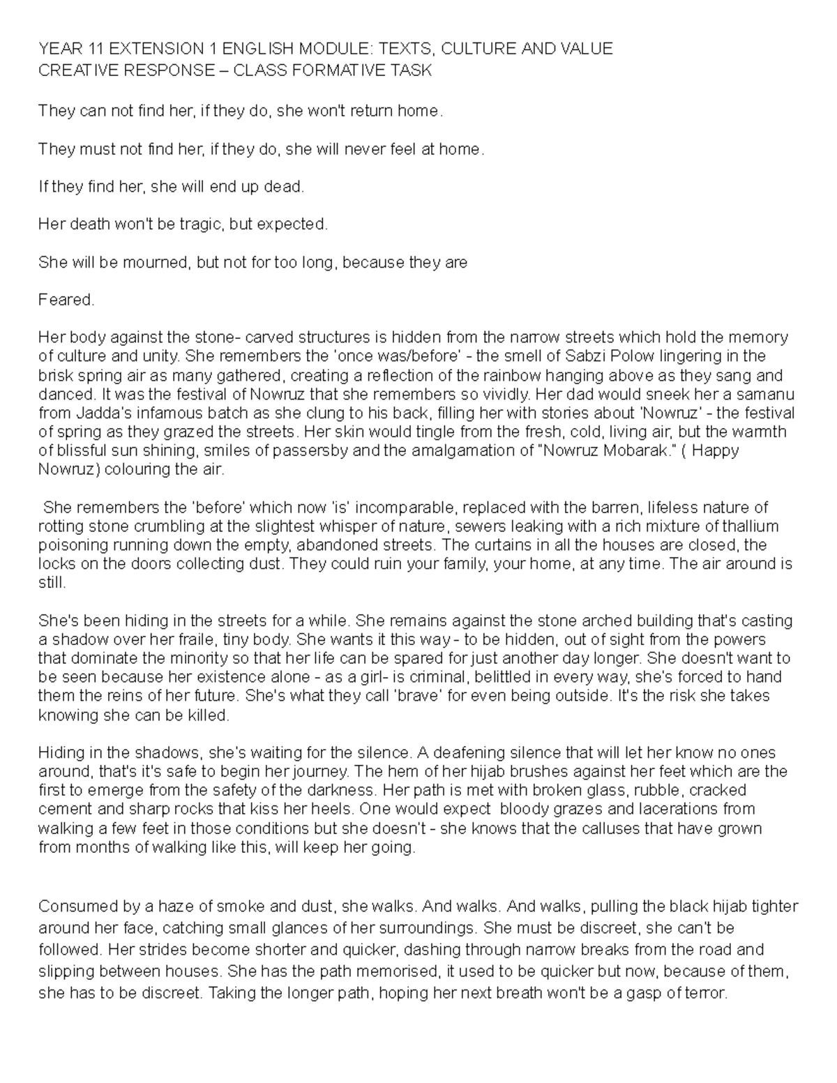 YEAR 11 Extension 1 English Module Imaginative TEXT - YEAR 11 EXTENSION ...