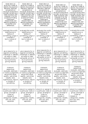 Cognitive Verb Flipbook - Adapted from QCAA glossary of cognitive verbs ...