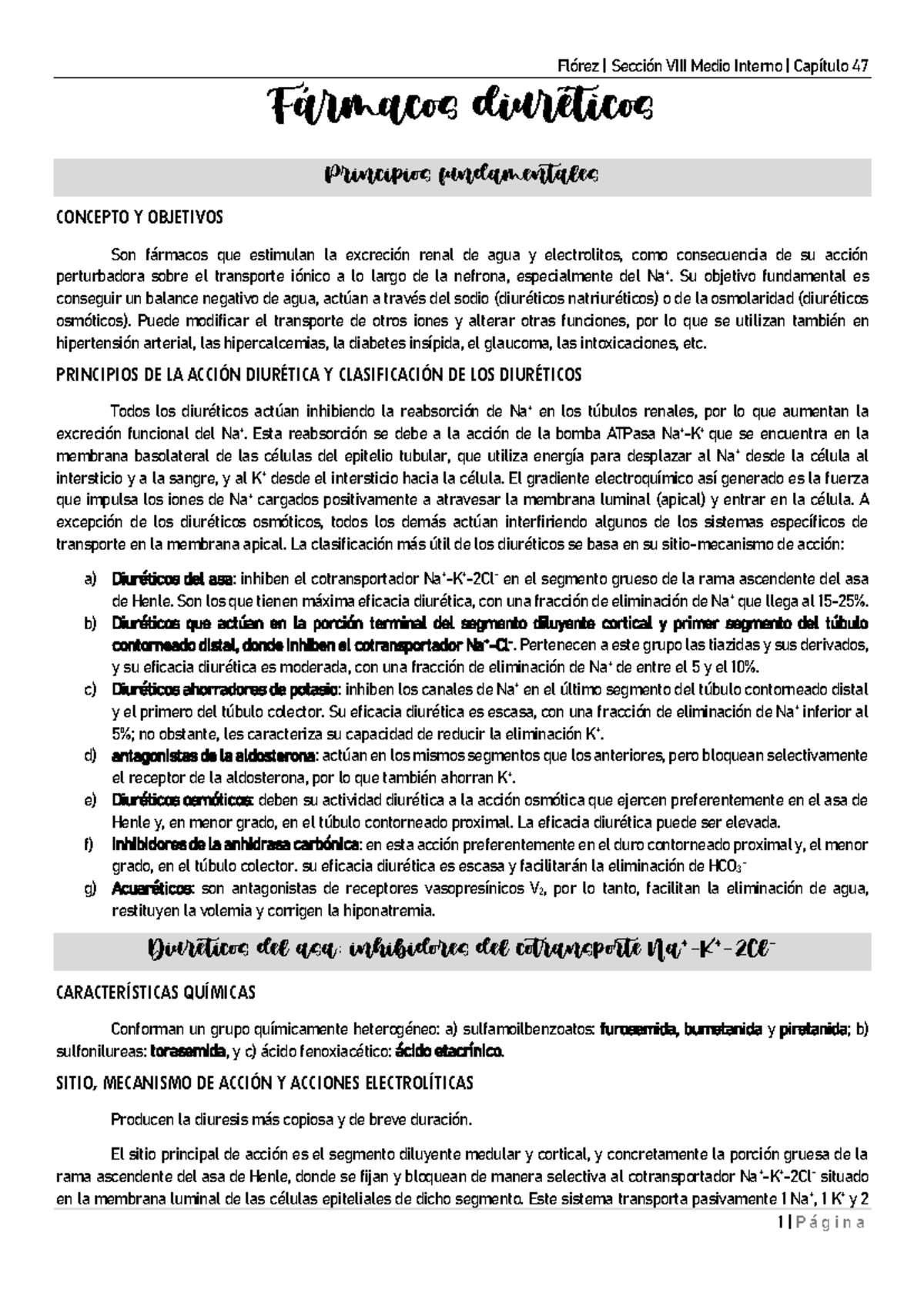 Fármacos diuréticos - Resumen Farmacología humana - Fármacos diuréticos ...