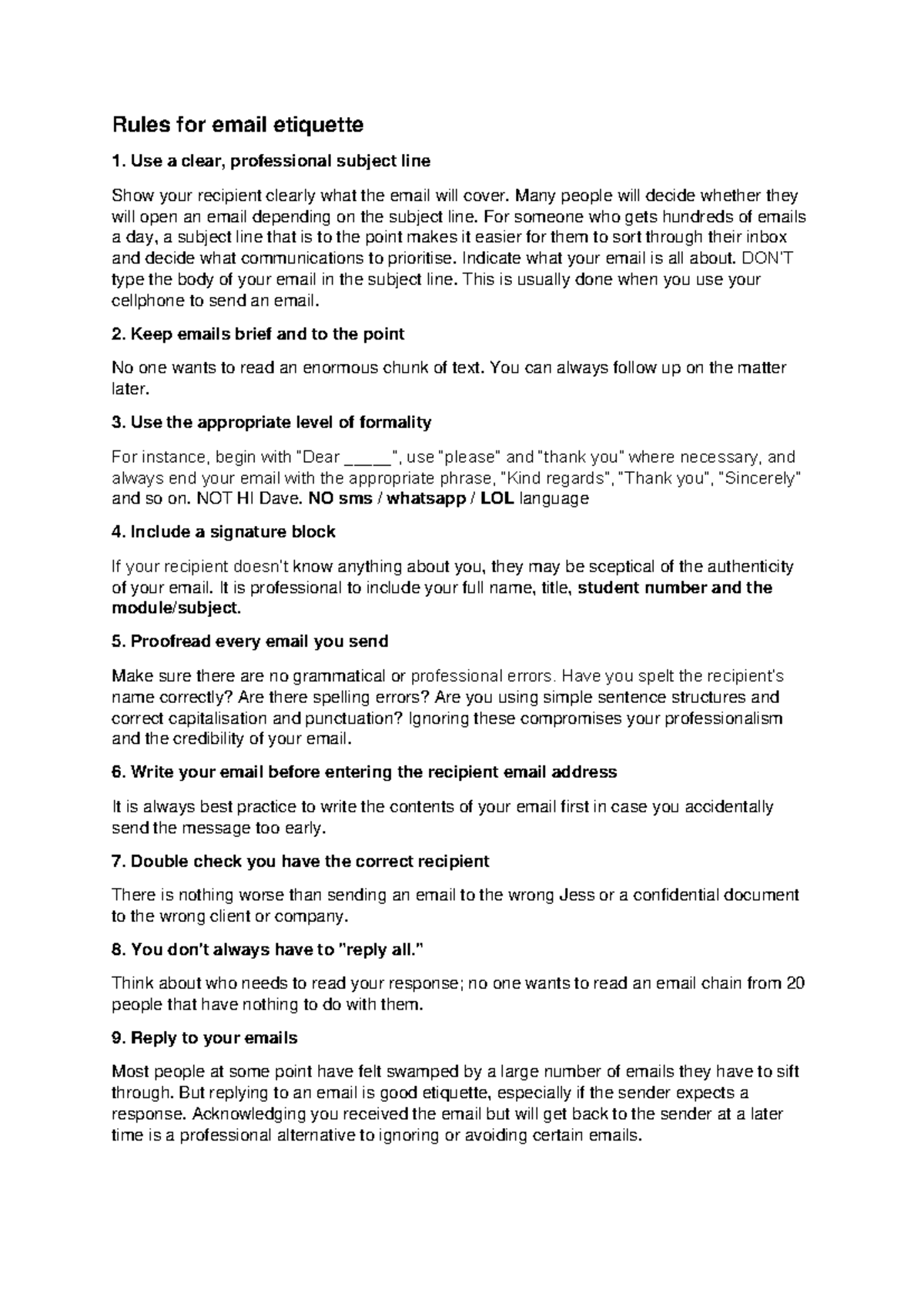 Email Etiquette Guidelines: Best Practices for Professional ...