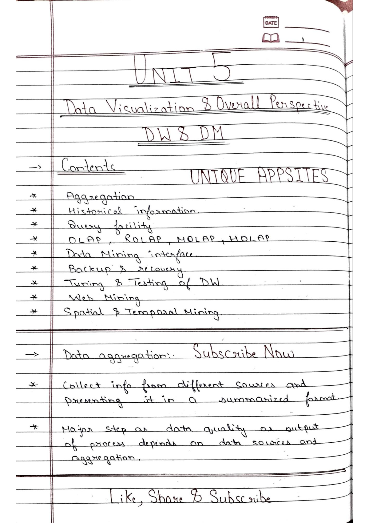 Datawarehouse & Data mining Unit 5 Full Explanation Notes Unique App ...