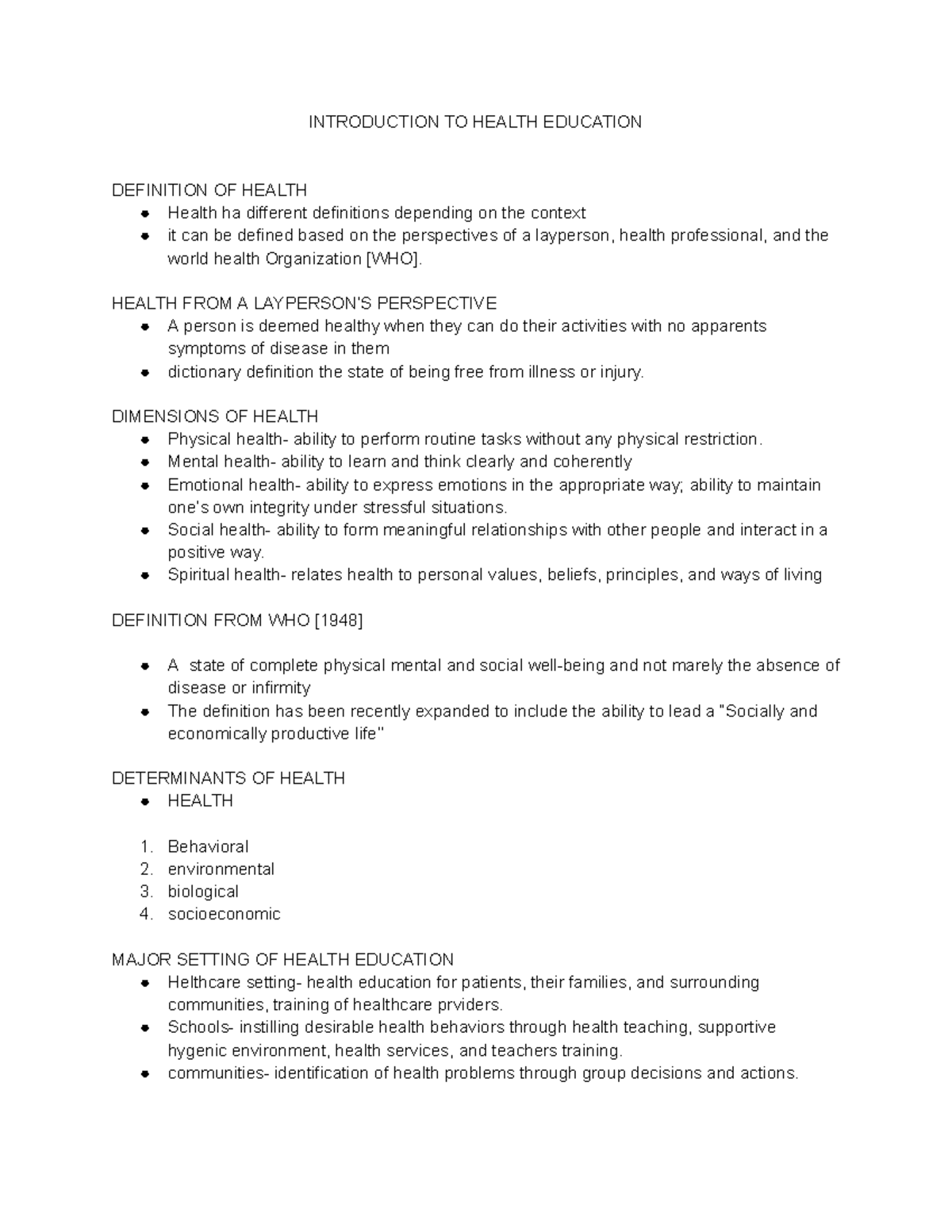 PSMT - Introduction to Health Education: Definitions and Frameworks ...