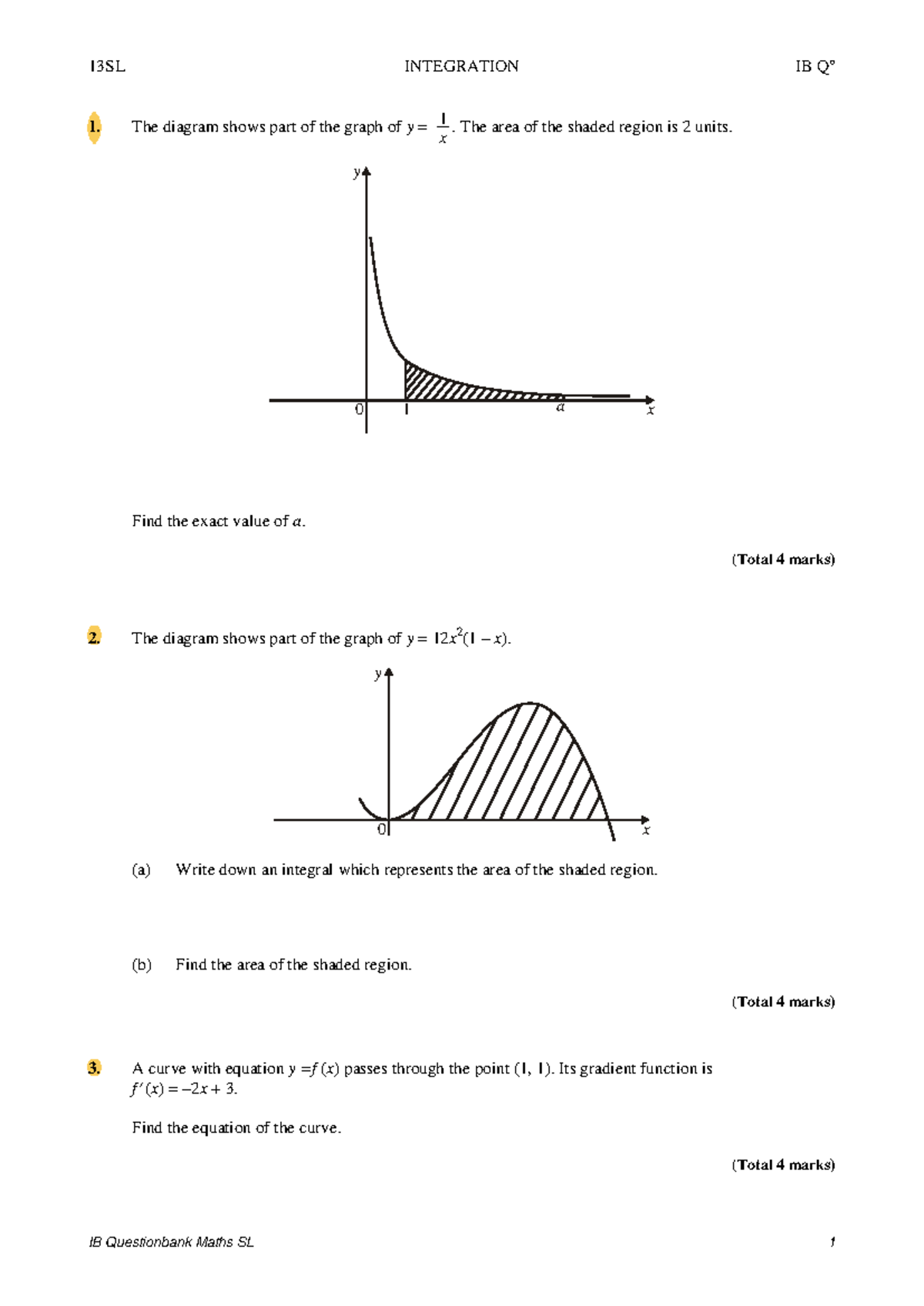 IB 13SL Integration Questions and Solutions - Studocu