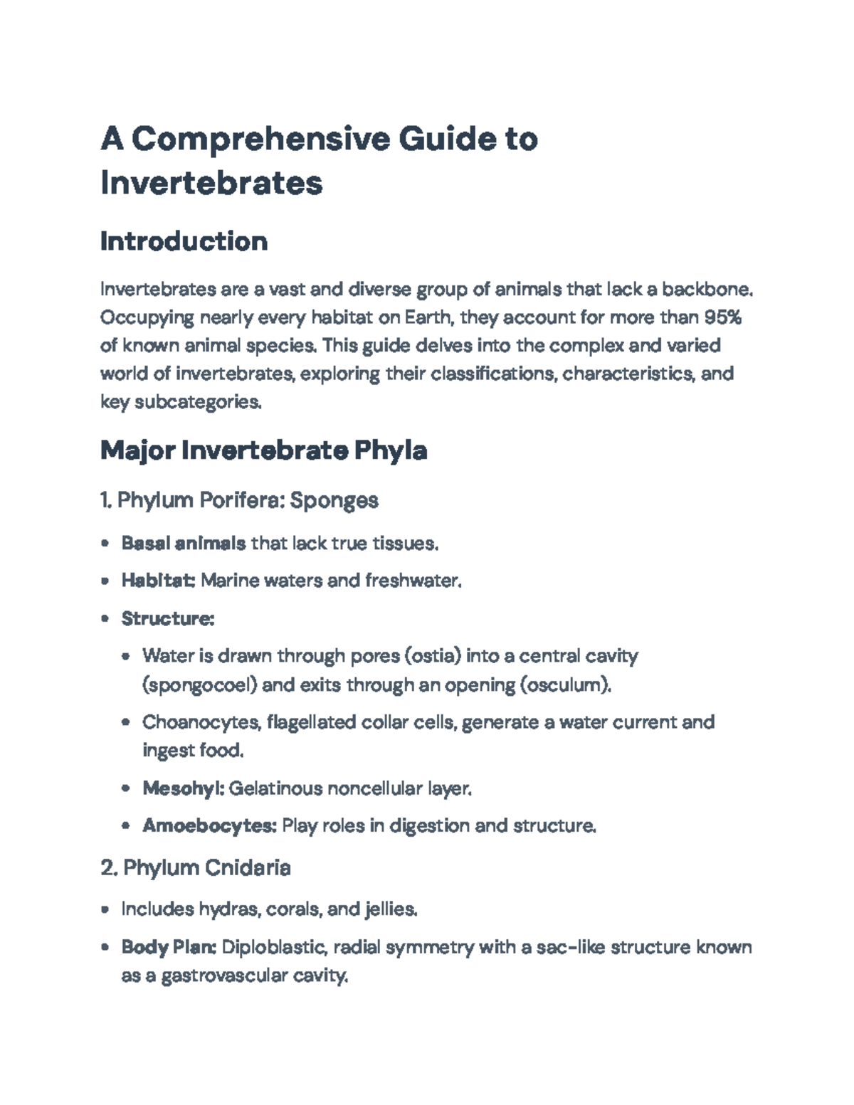 Invertebrates: A Comprehensive Guide to Major Phyla and Ecosystem Roles ...