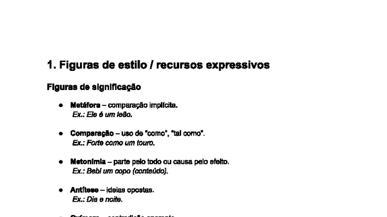 Recursos Expressivos: Figuras de Estilo e Significação - Studocu