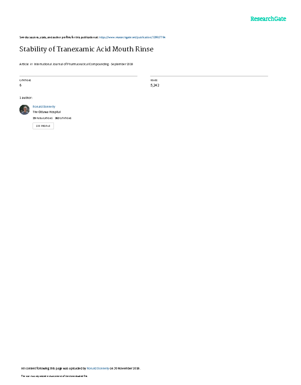 Stabilityof Tranexamic Acid Mouth Rinse-IJPC 22 5 412 - See discussions ...