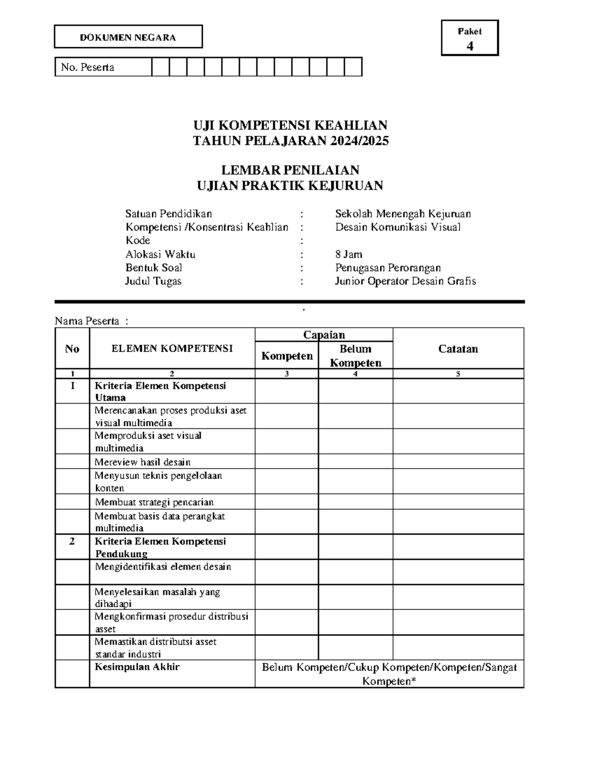 P4-PPsp: Uji Kompetensi Keahlian Desain Komunikasi Visual - Studocu