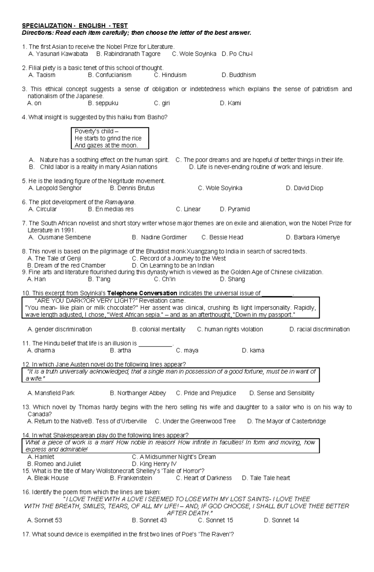 English Major LET Reviewer: A Comprehensive Study Guide - Studocu