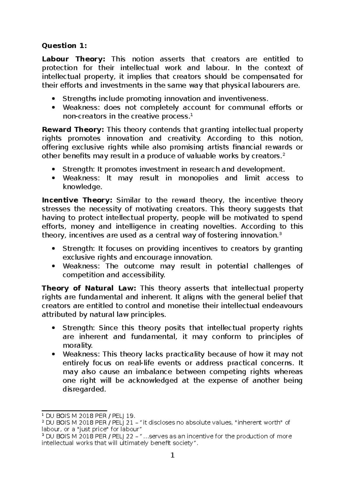 IP LAW Assignment 1: Justificatory Theories for Intellectual Property ...