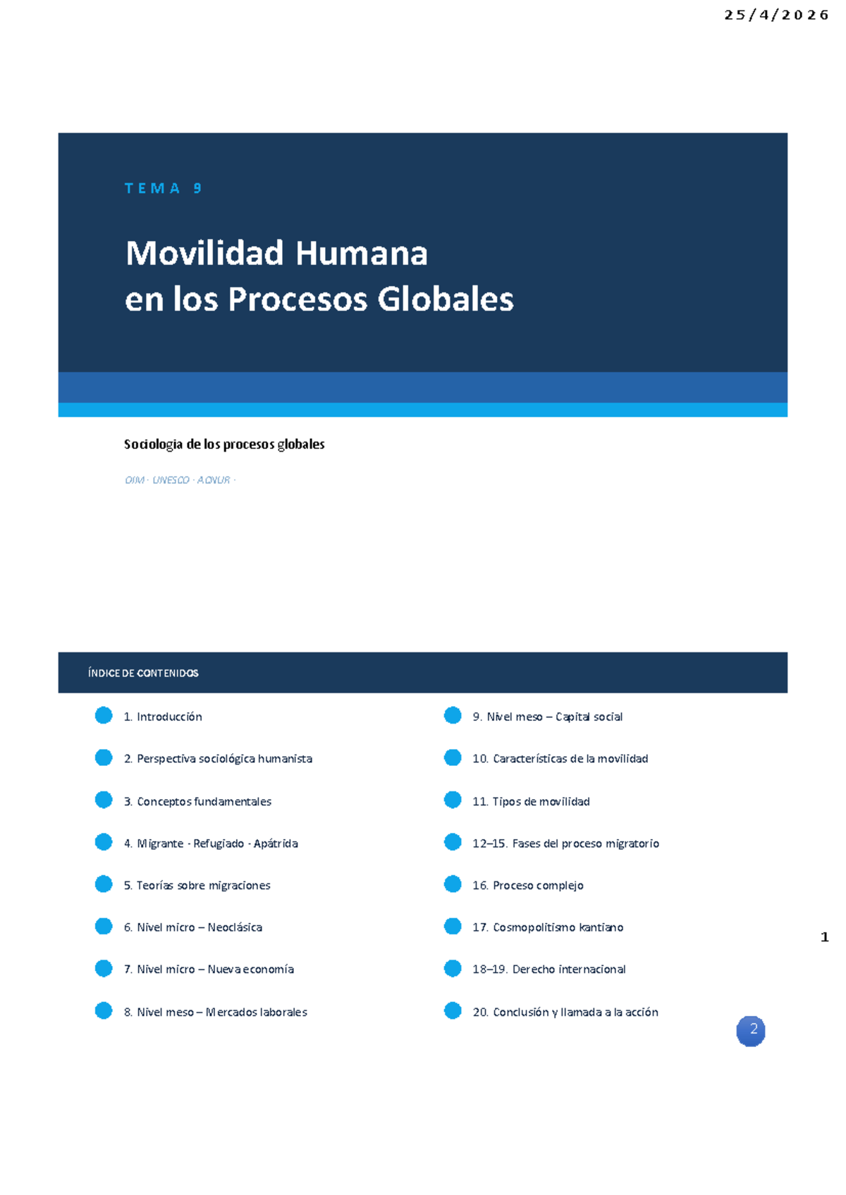Tema 9: Movilidad Humana en Procesos Globales - Sociología y Derechos ...