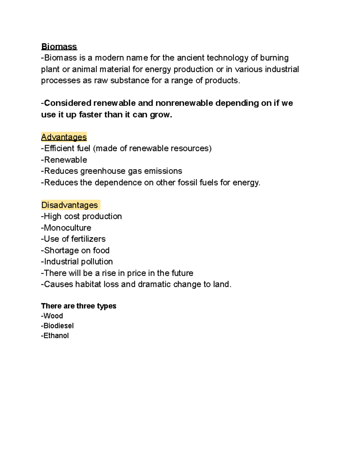 Energy 2nd quiz - Notes for unit 2 - Biomass -Biomass is a modern name ...