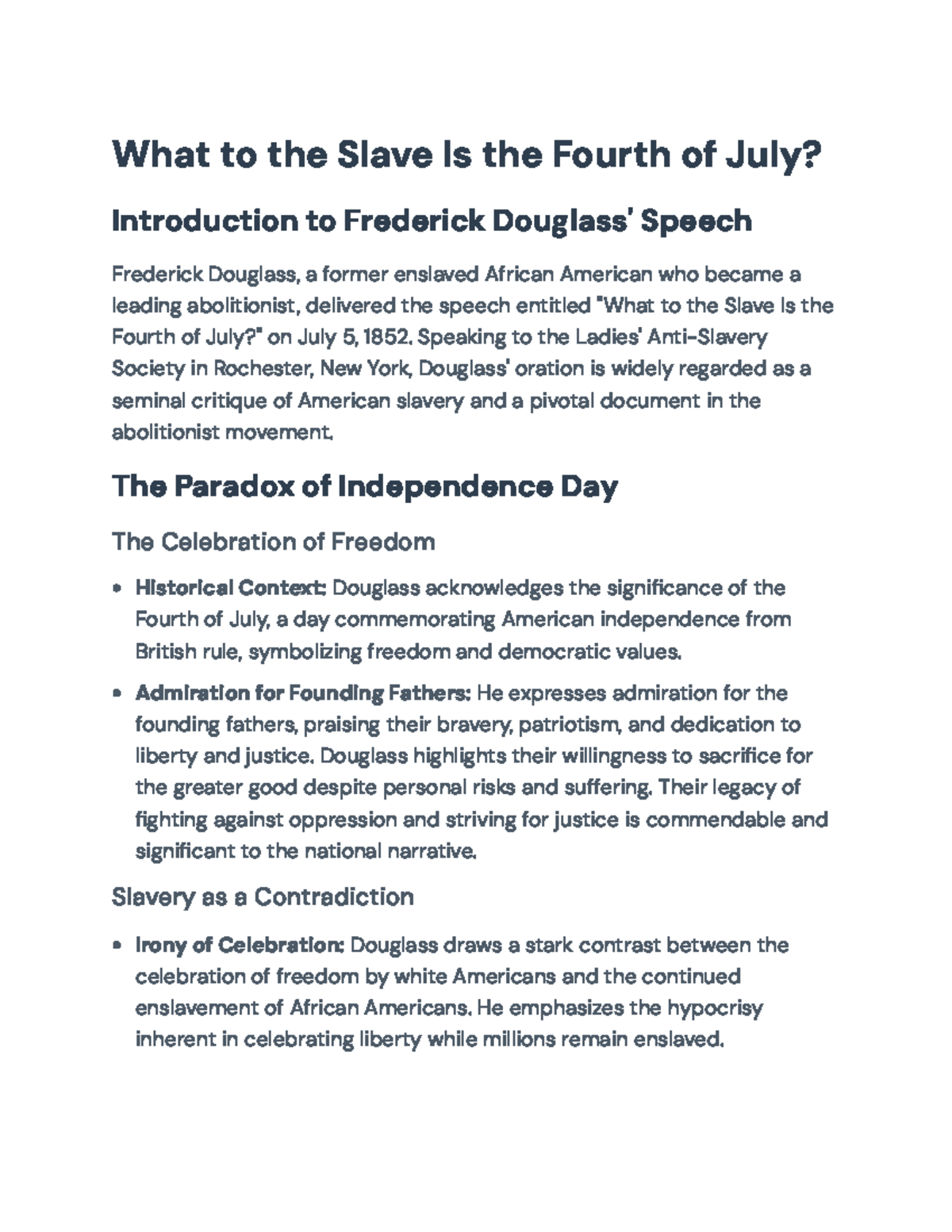 What to the Slave Is the Fourth of July? - Analysis and Context - What ...