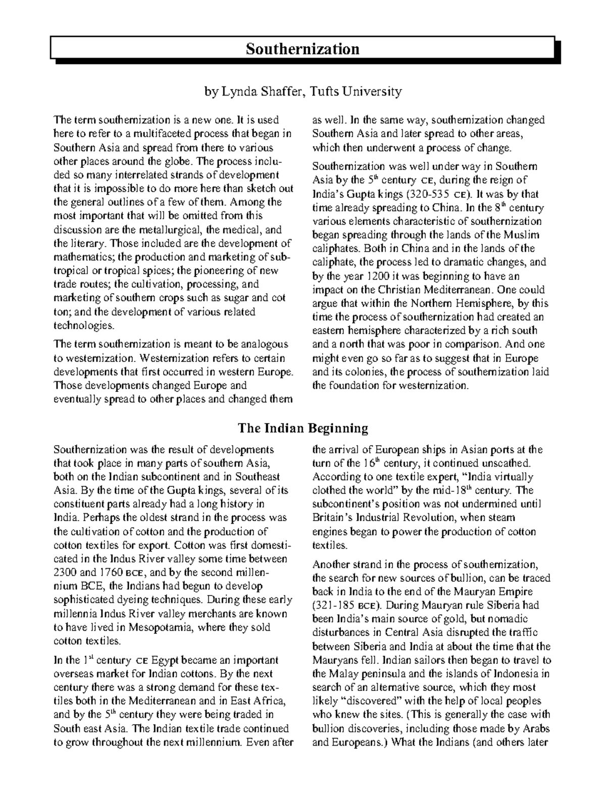 Southernization and Its Global Impact: A Study of Cultural Exchange ...