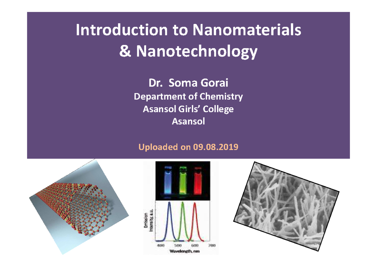 Introduction to Nanomaterials and Nanotechnology - Introduction to ...