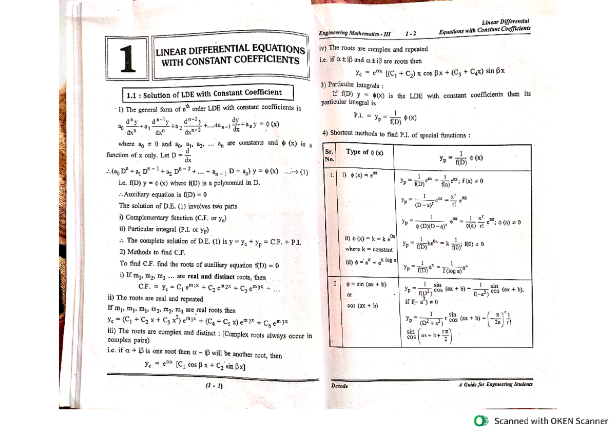 Insem decode - Linear Differential Engineering Equations with Constant ...