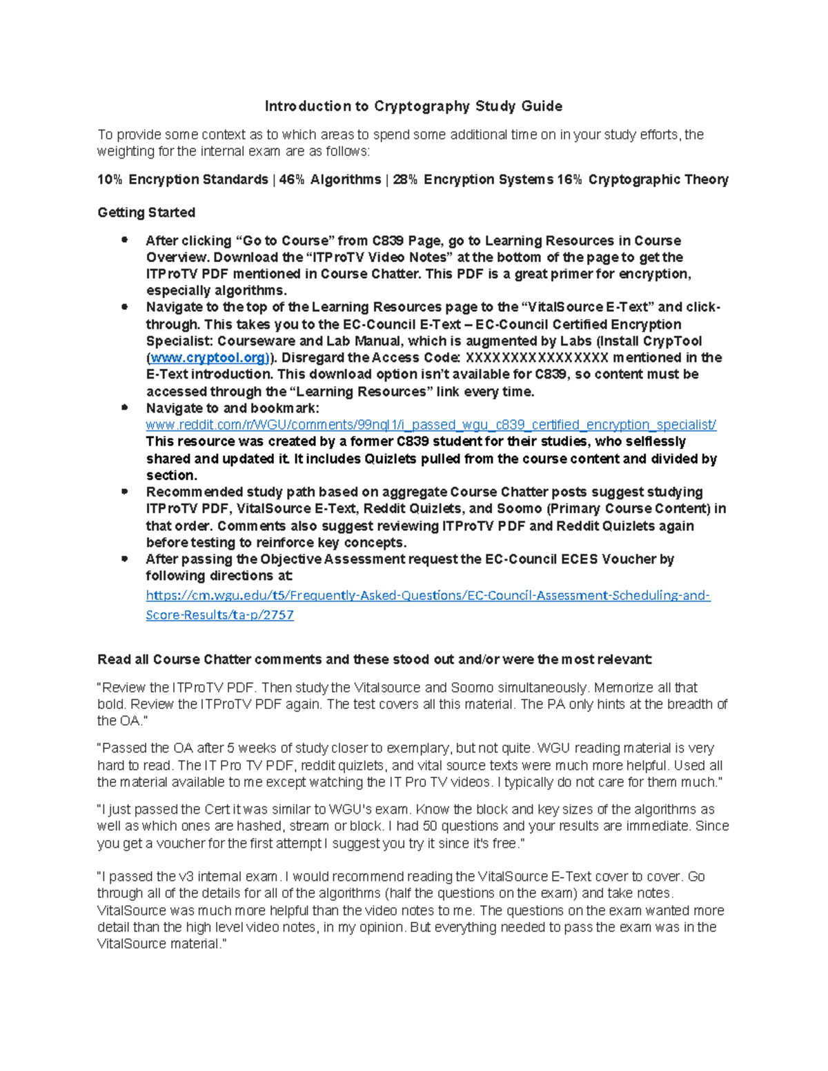 Introduction to Cryptography C839 Study Guide Course Resource overview - Introduction to - Studocu