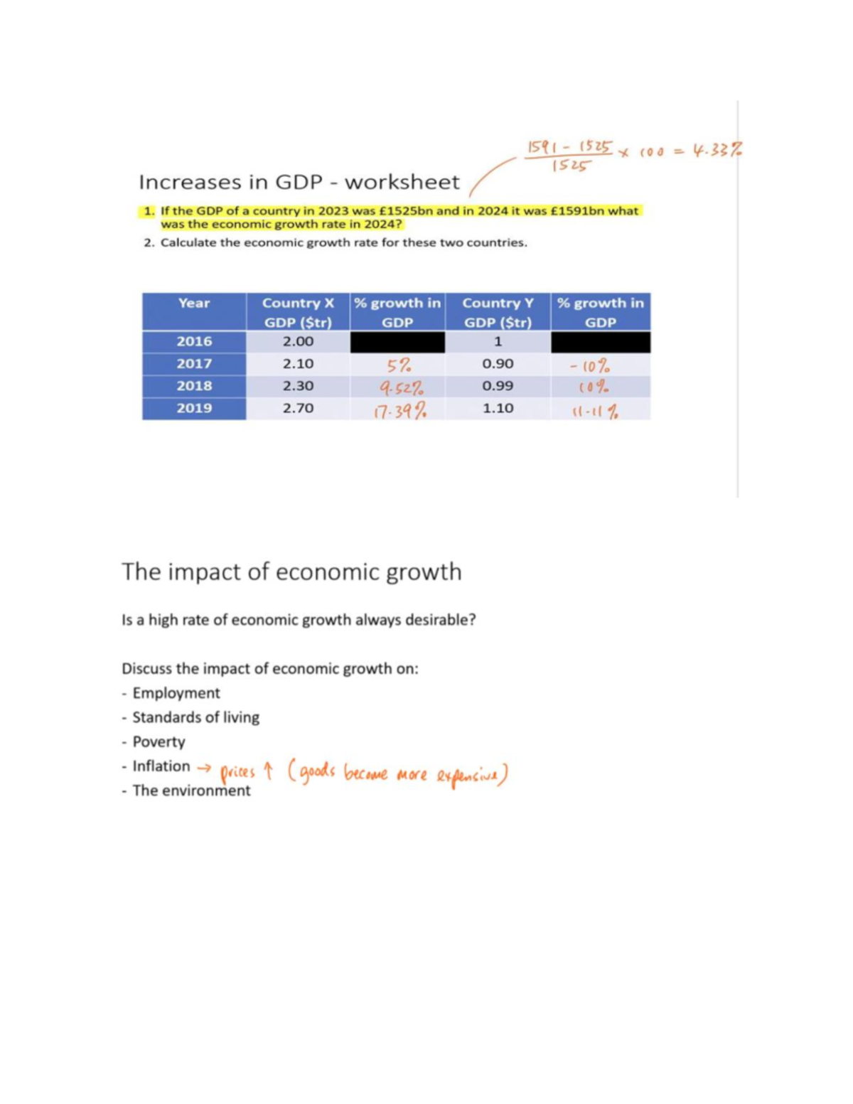 ECON 101: Economic Growth & Unemployment Analysis Worksheet - Studocu