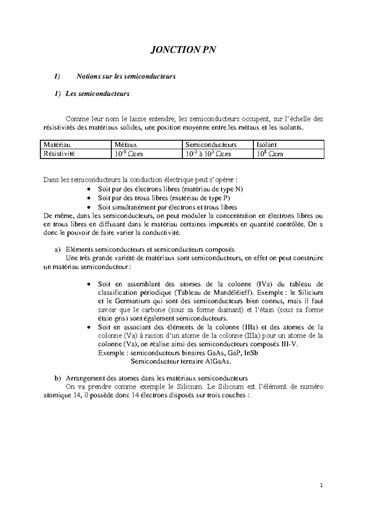 "CH123 - Notions Fondamentales sur les Semiconducteurs et la Jonction ...