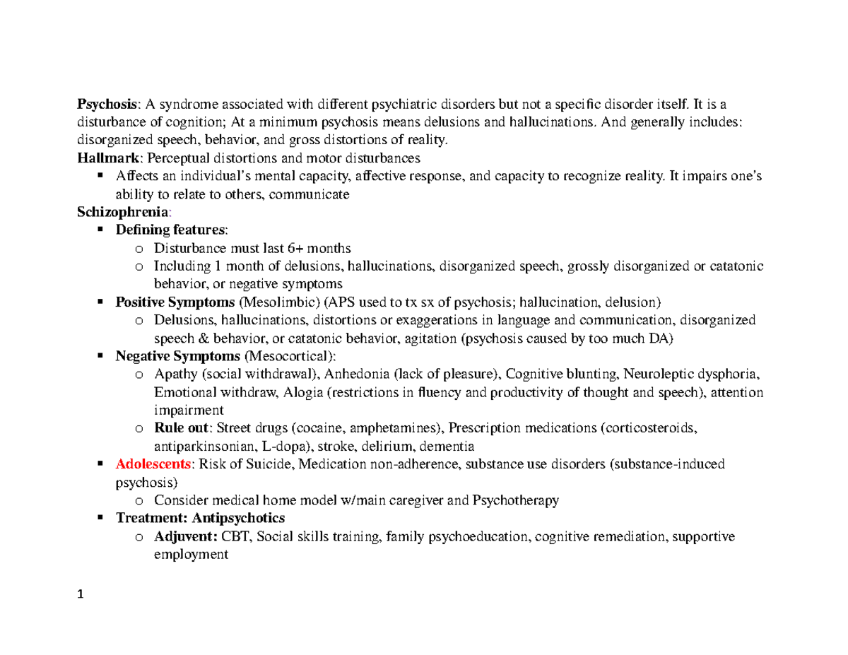 552 Medication list for psychopharmacology - Psychosis : A syndrome ...