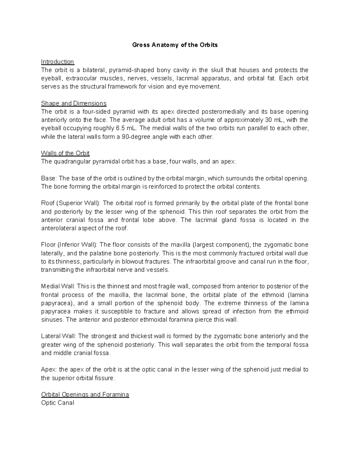 Gross Anatomy of the Orbits: Structure, Muscles, and Vascular Supply ...