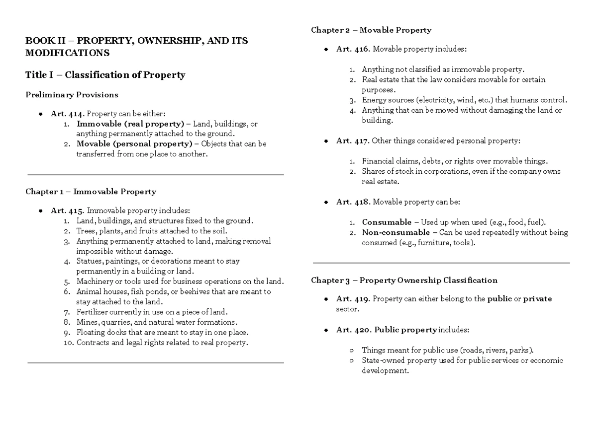 Usufruct - Comprehensive Review of Rights and Obligations - Studocu