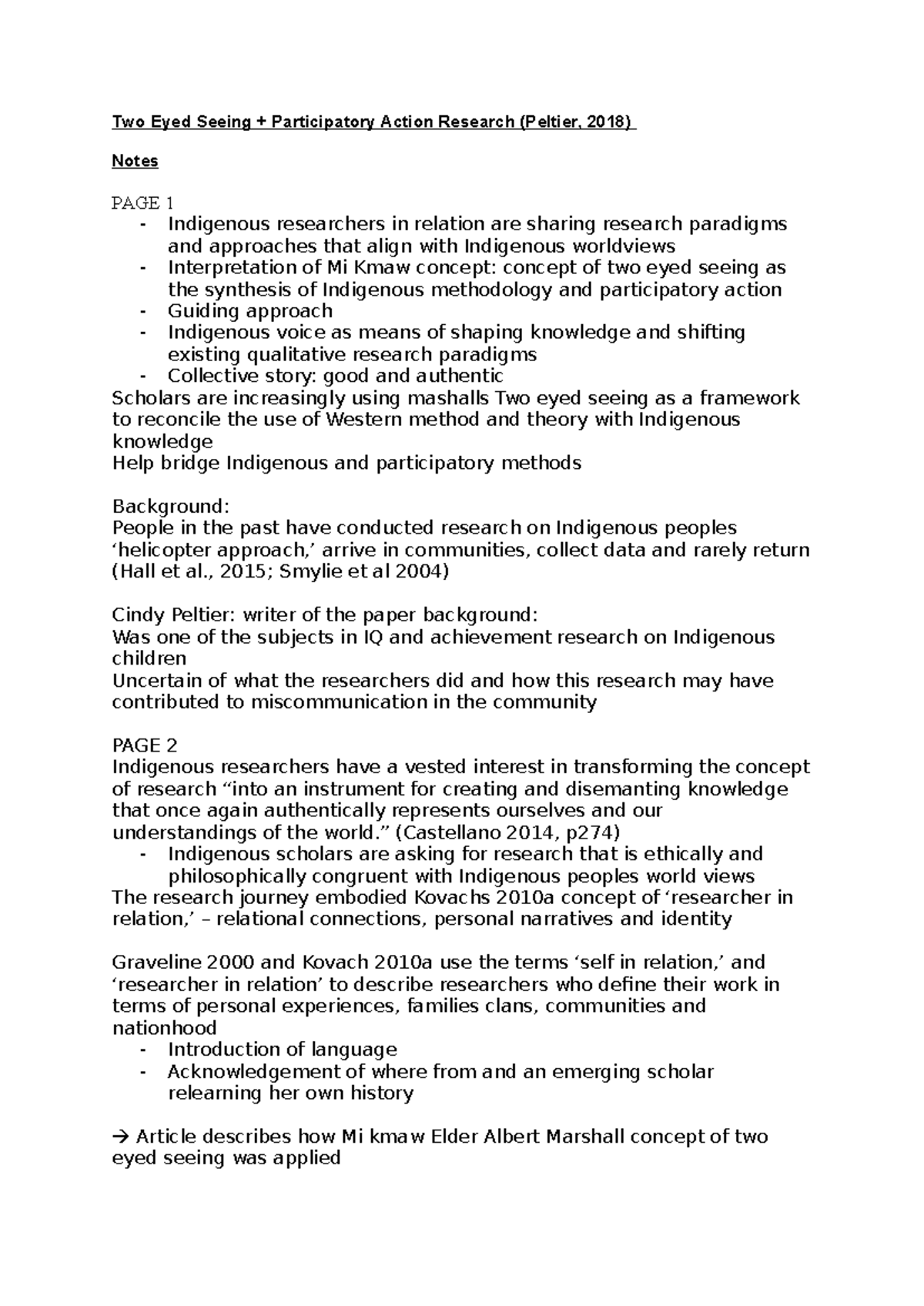 Two Eyed Seeing in Indigenous Research: A Participatory Action Approach ...