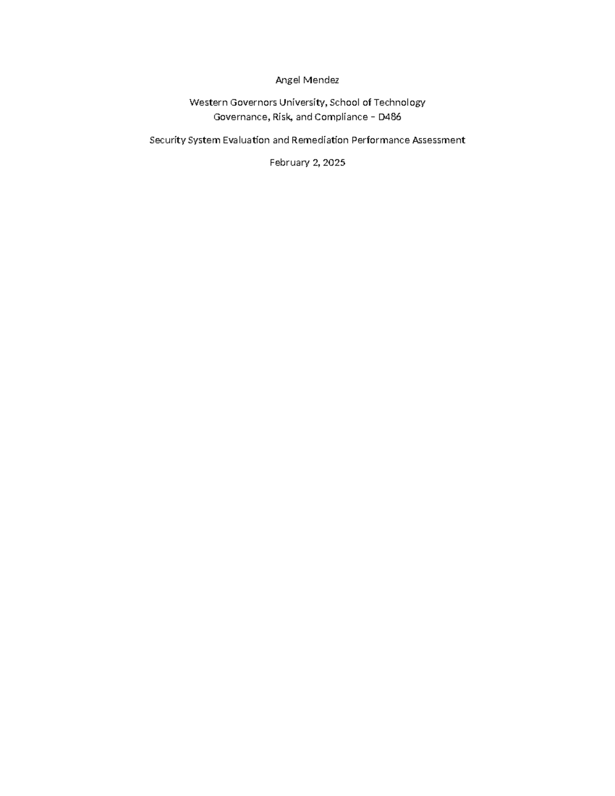 DFN1 Task 1: Security System Evaluation & Remediation for FMC - Studocu