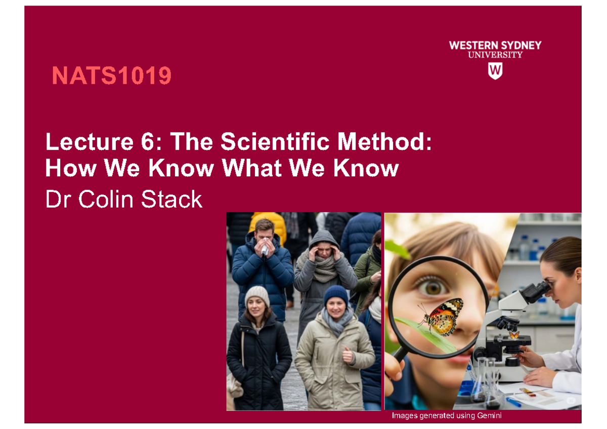 NATS1019 Lecture 6: The Scientific Method - Studocu