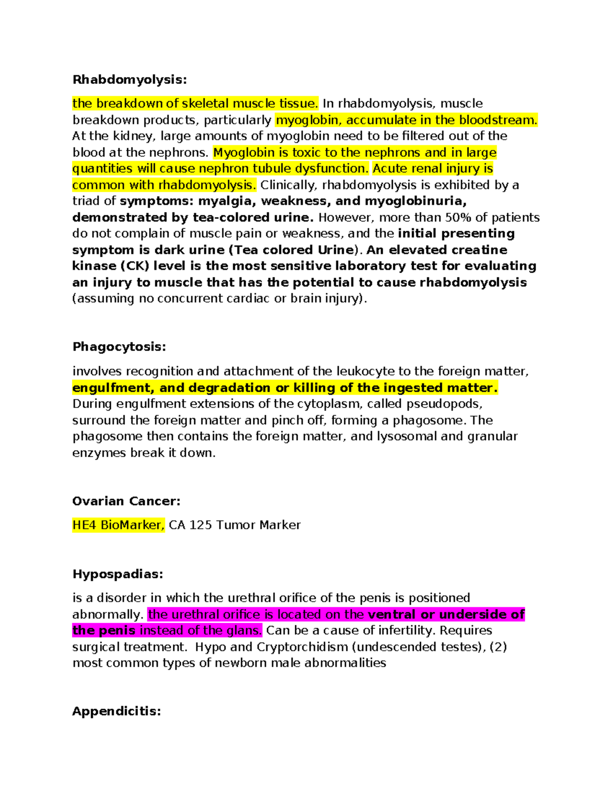 Pathophysiology Study Guide - Key Concepts & Clinical Conditions - Studocu