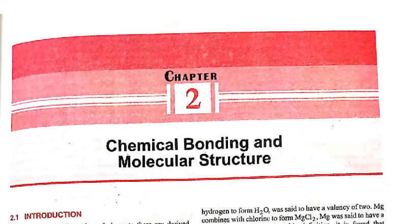 CHAPTER 2 Chemical Bonding and Molecular Structure: Key Concepts and ...
