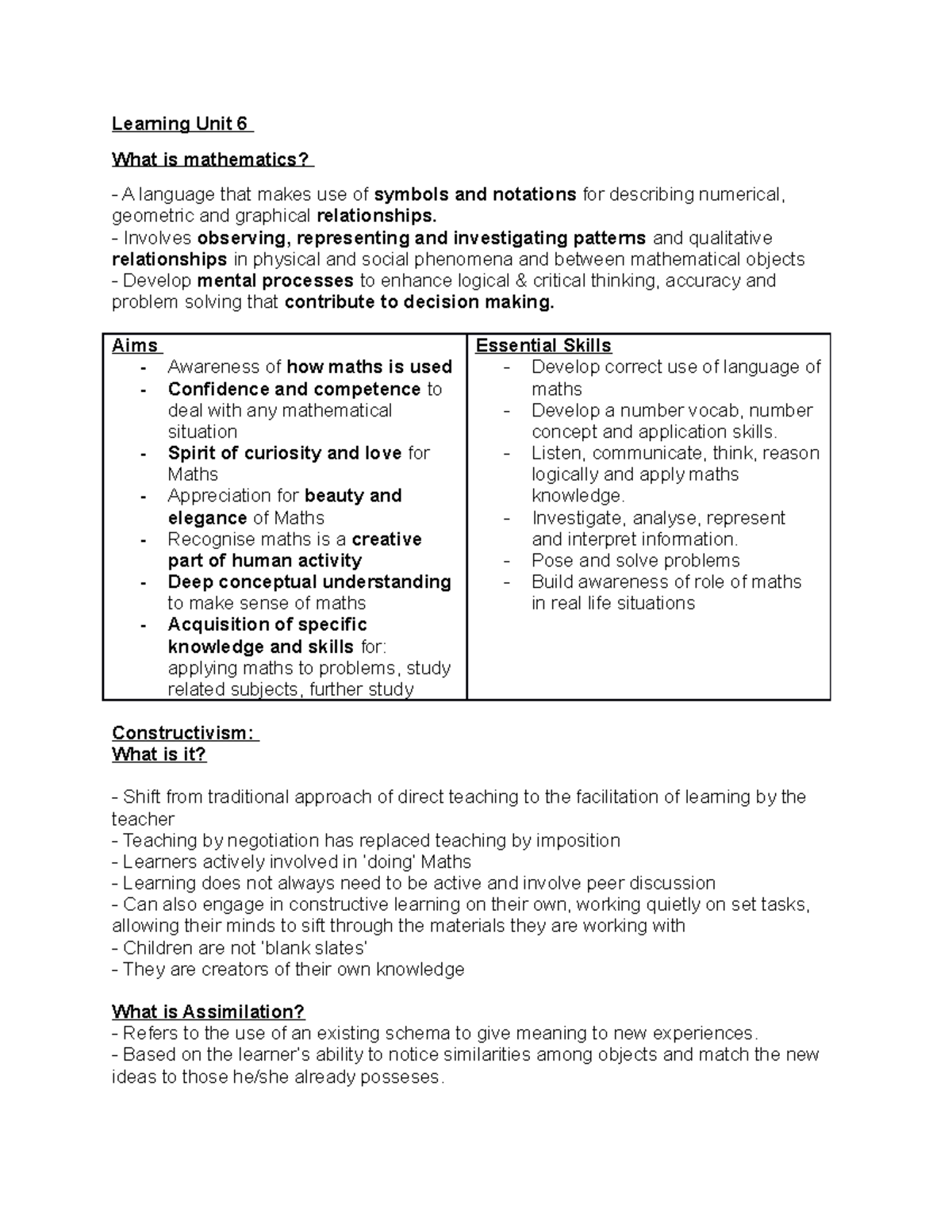 Learning Unit 6 - Summary of Key Concepts in Inclusive Education - Studocu