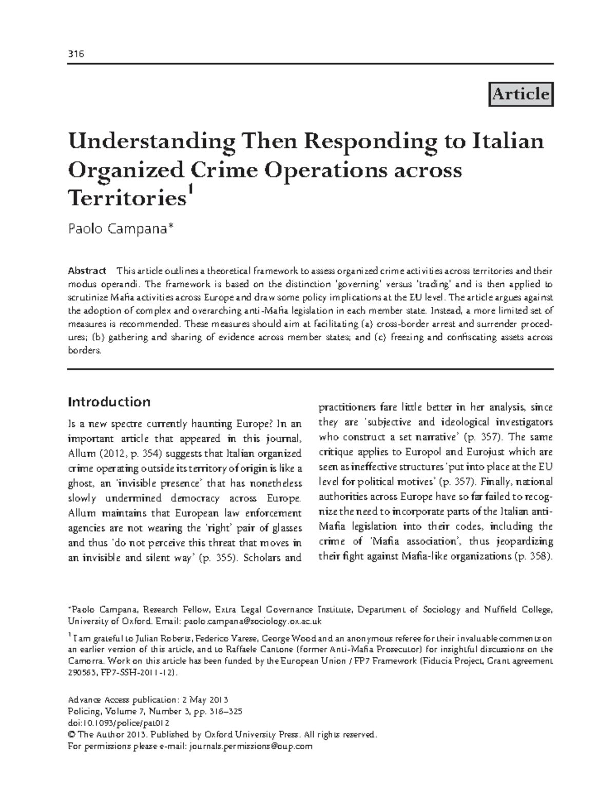 Understanding and Combating Italian Organized Crime in Europe ...