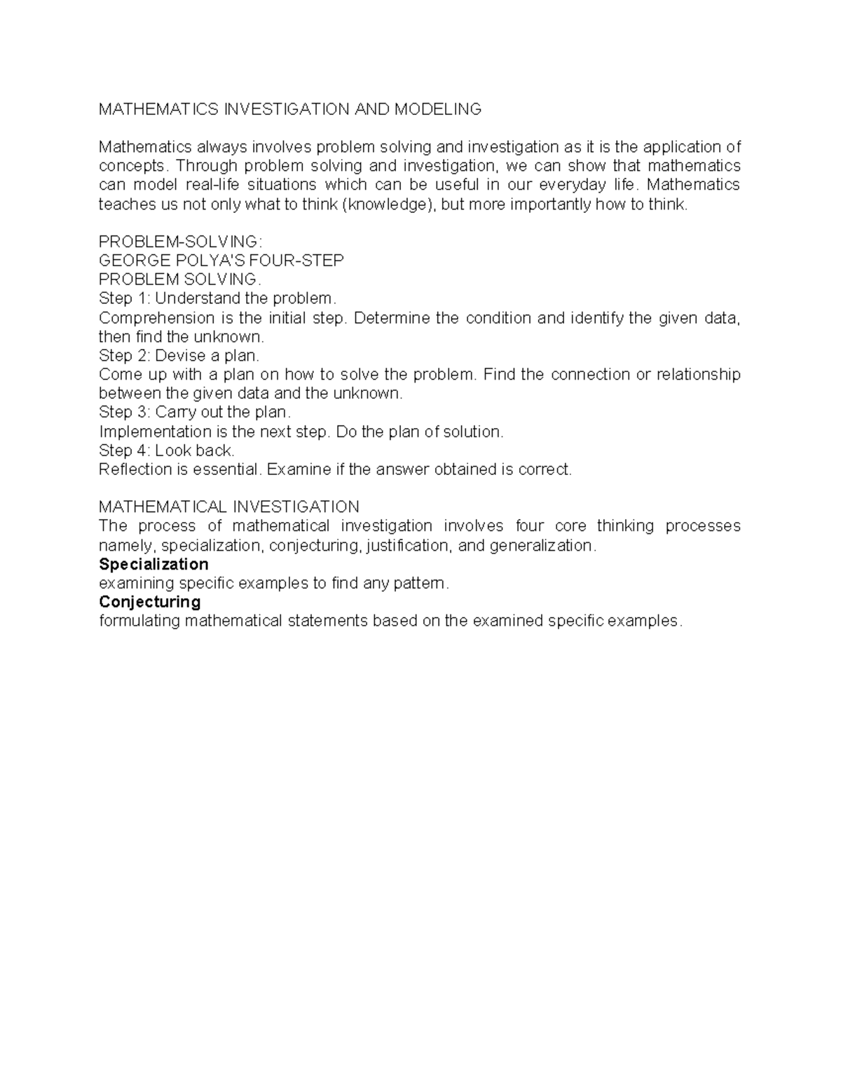 Mathematics Investigation AND Modeling - MATHEMATICS INVESTIGATION AND ...