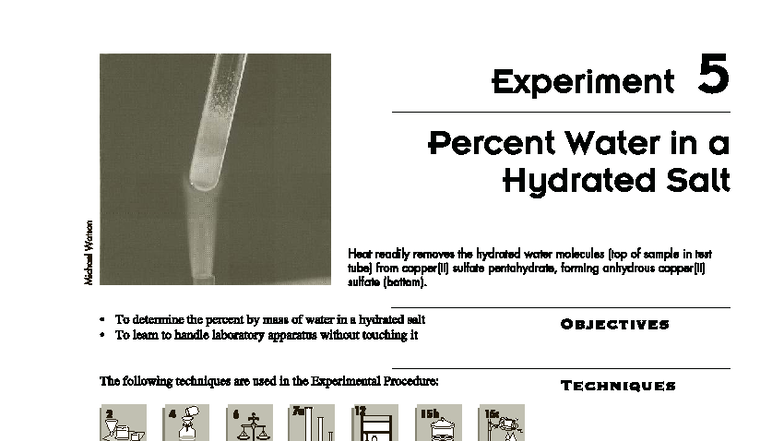Lab05 Exp 05: Determining Percent H₂O in Hydrated Salts - Studocu