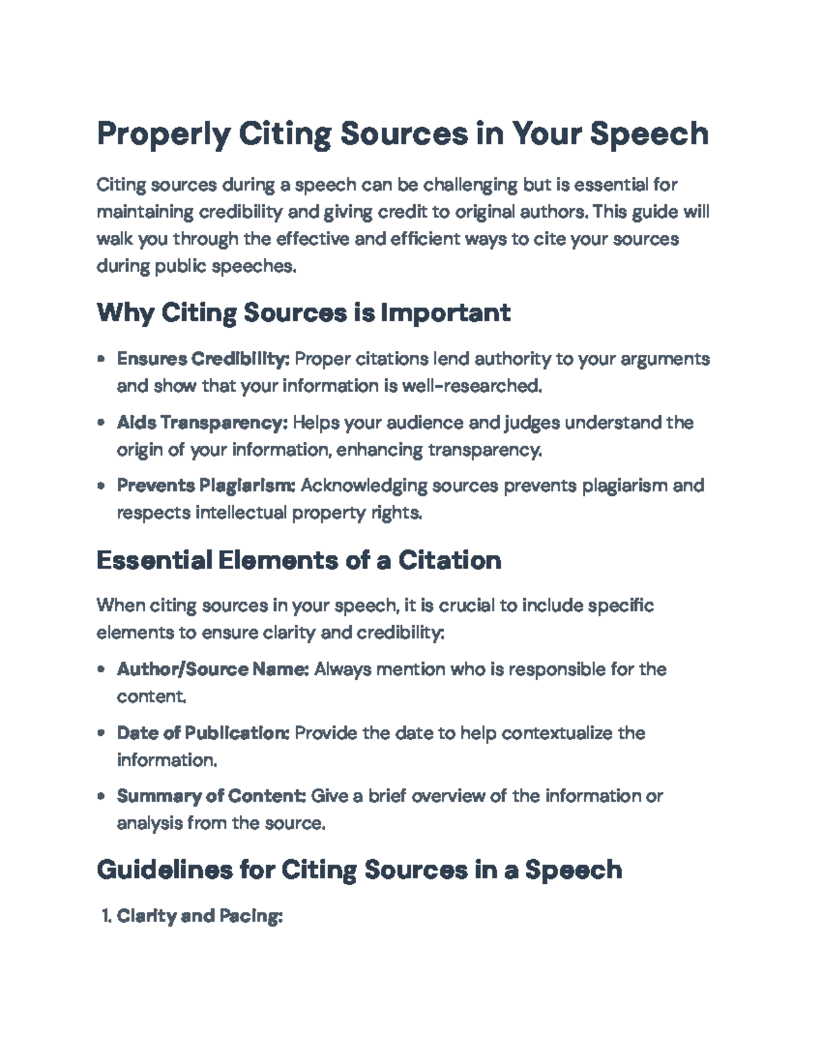 Properly Citing Sources in Your Speech: A Comprehensive Guide ...