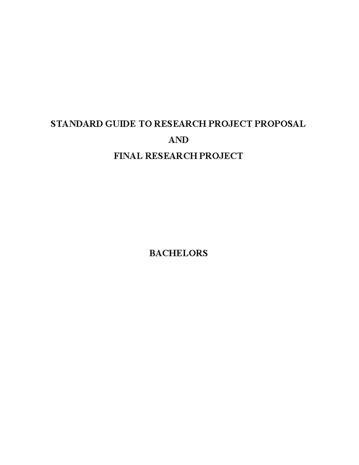 BCOM 401: Standard Guide for Research Proposal & Final Project - Studocu