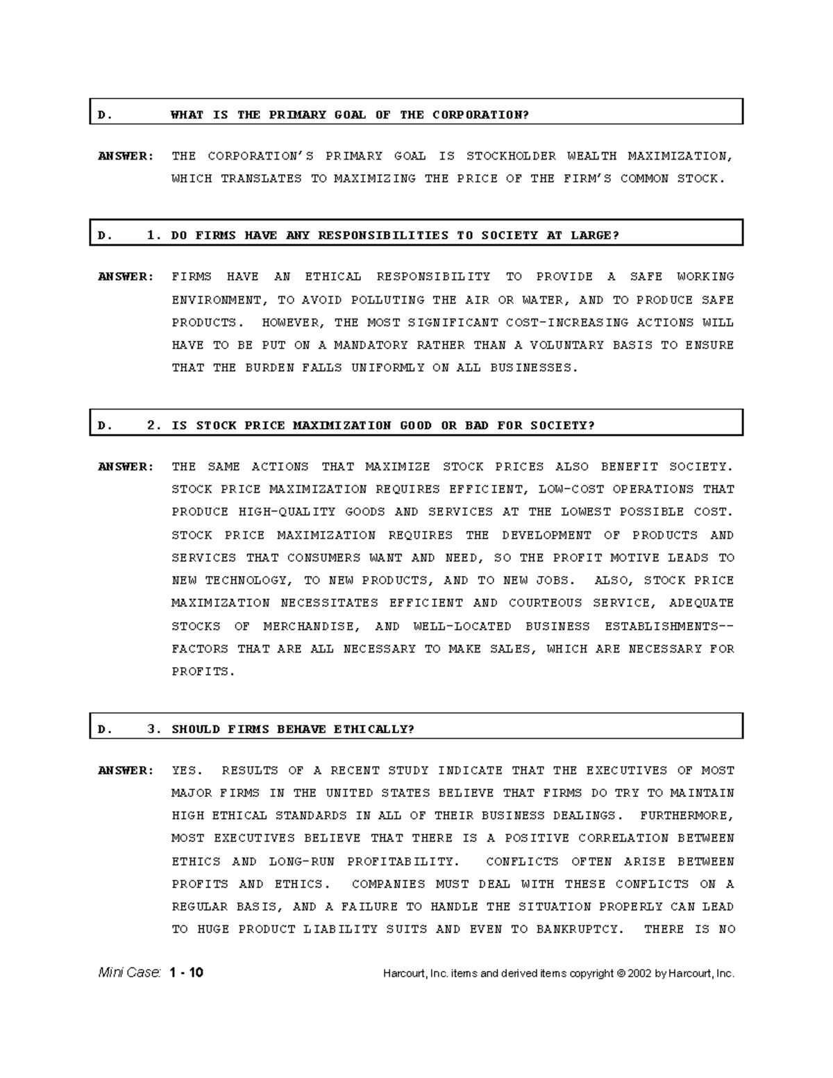 Financial-management (2)-4 - Mini Case: 1 - 10 Harcourt, Inc. items and ...