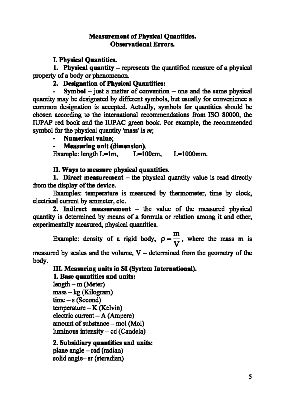 Measurement and Uncertainty - General Physics 1 - Studocu