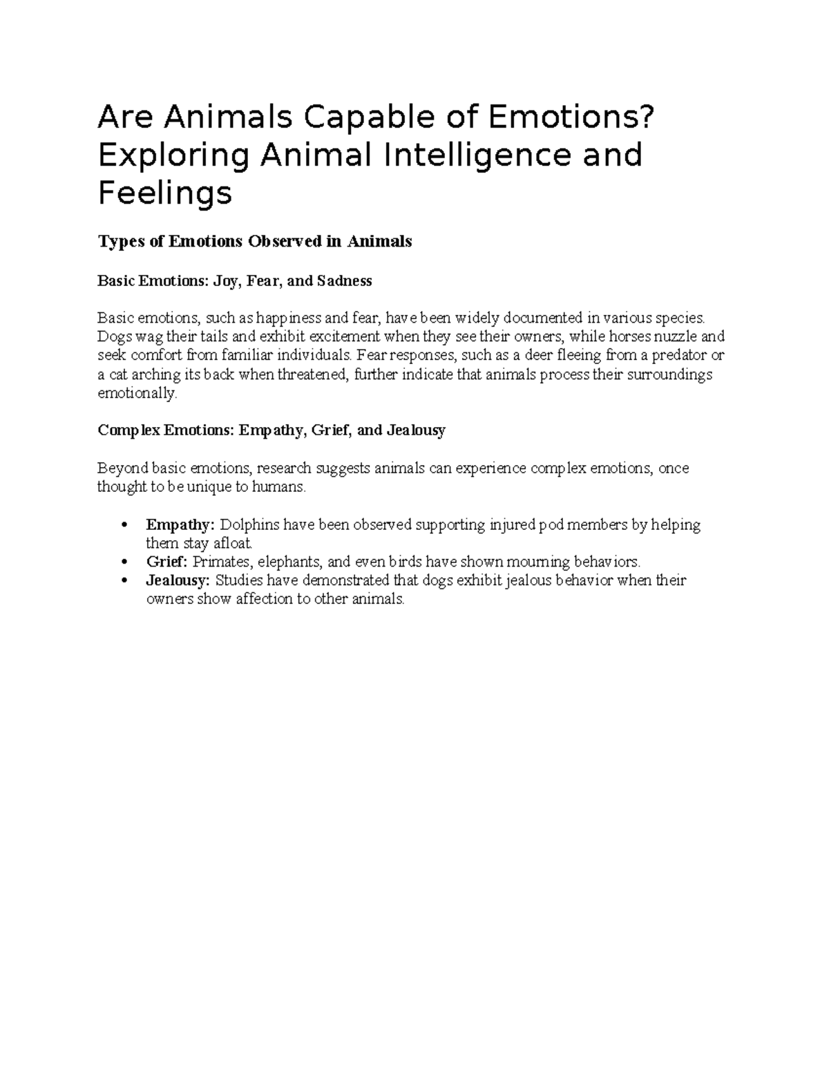 Are Animals Capable of Emotions-4 - Are Animals Capable of Emotions ...