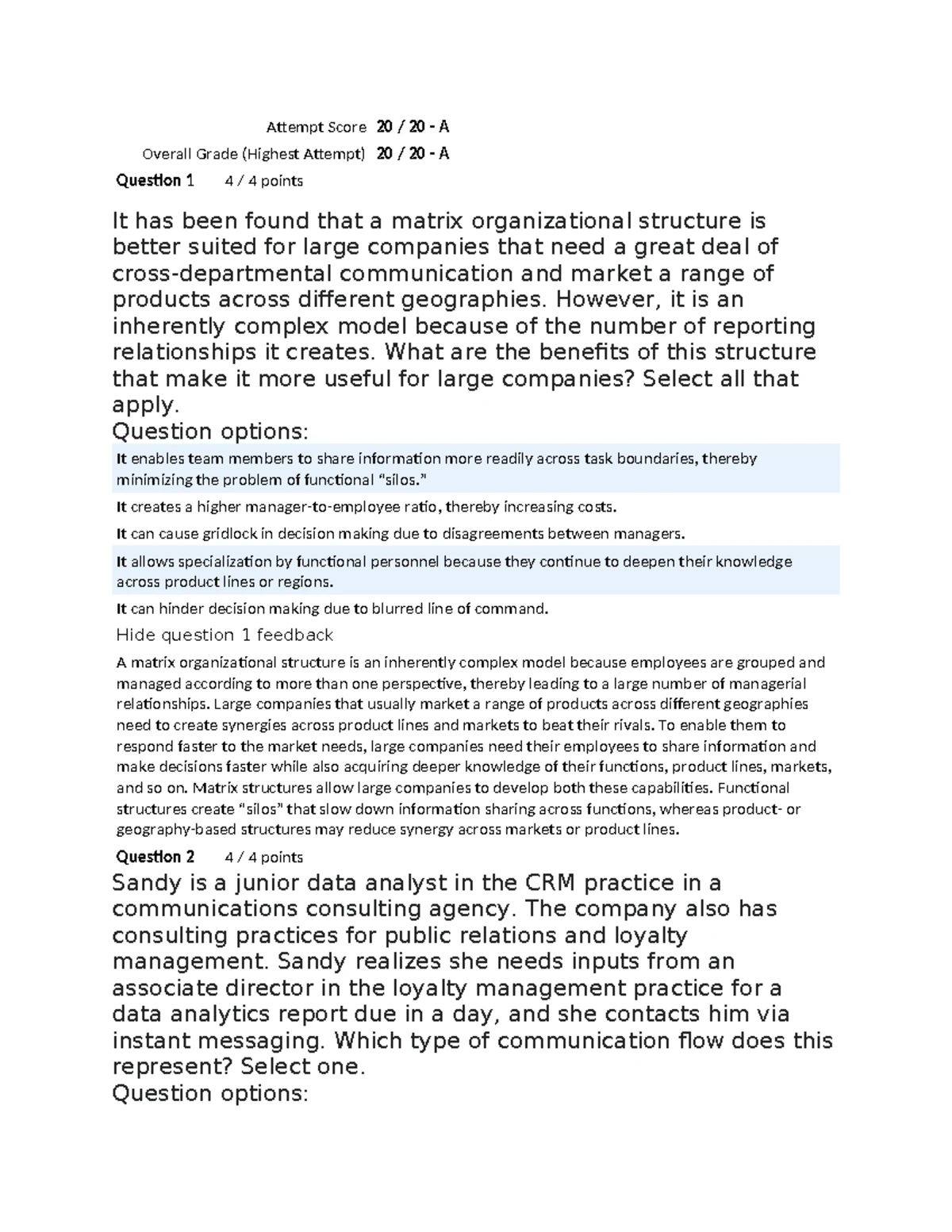 DAT 205 Module 1 Quiz - Understanding Ownership Structures & Vision ...