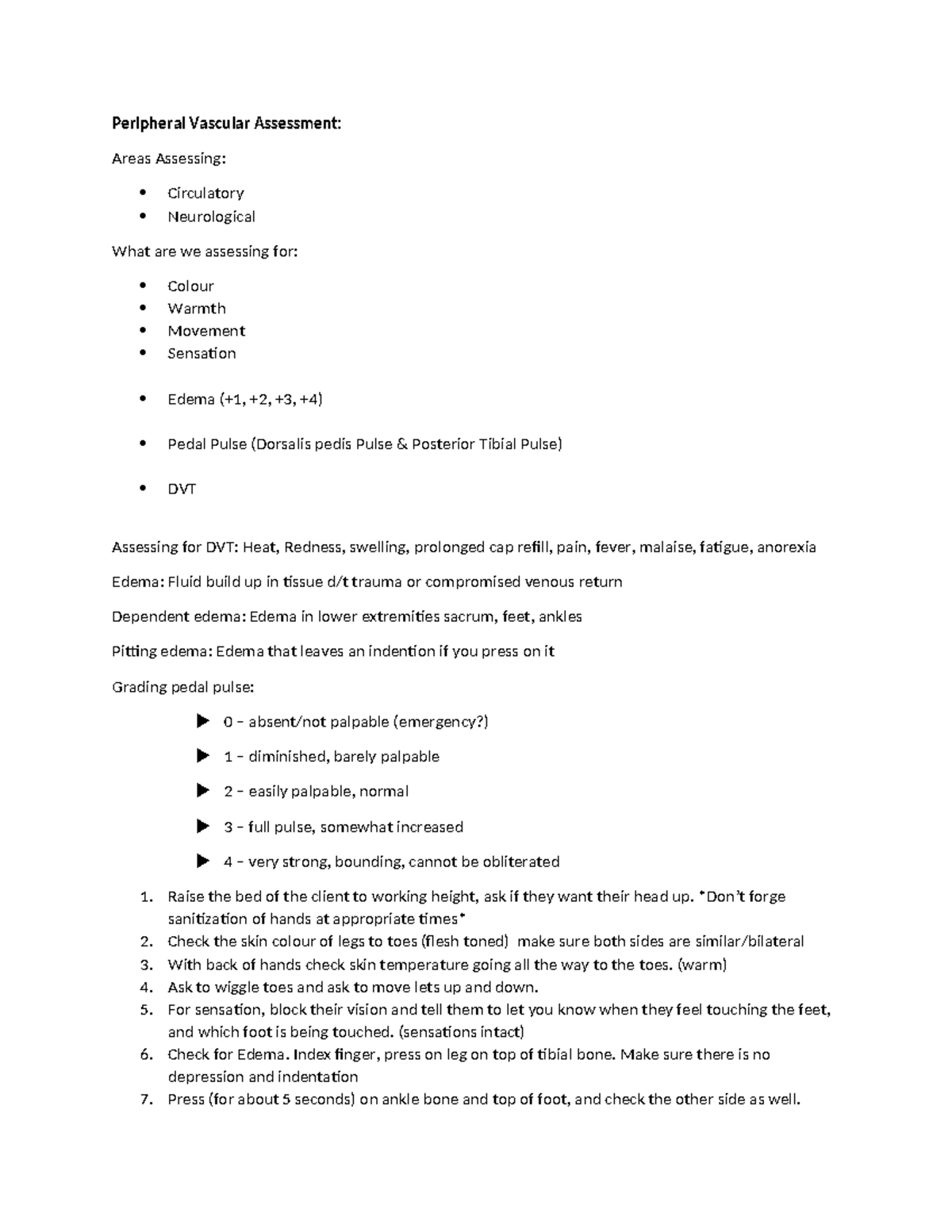 Peripheral Vascular Assessment: Key Areas & Techniques (A-Integration 2 ...