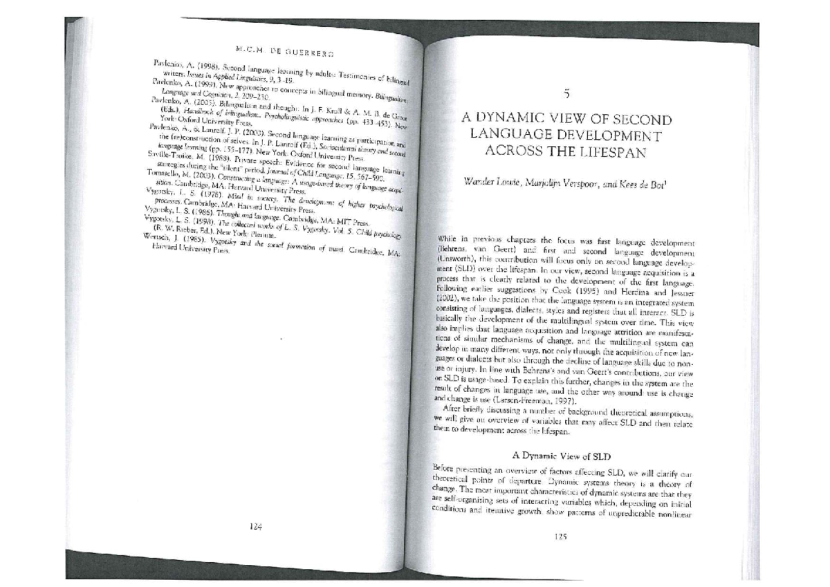A DYNAMIC VIEW OF SECOND LANGUAGE DEVELOPMENT (M.C.M.) - Studocu