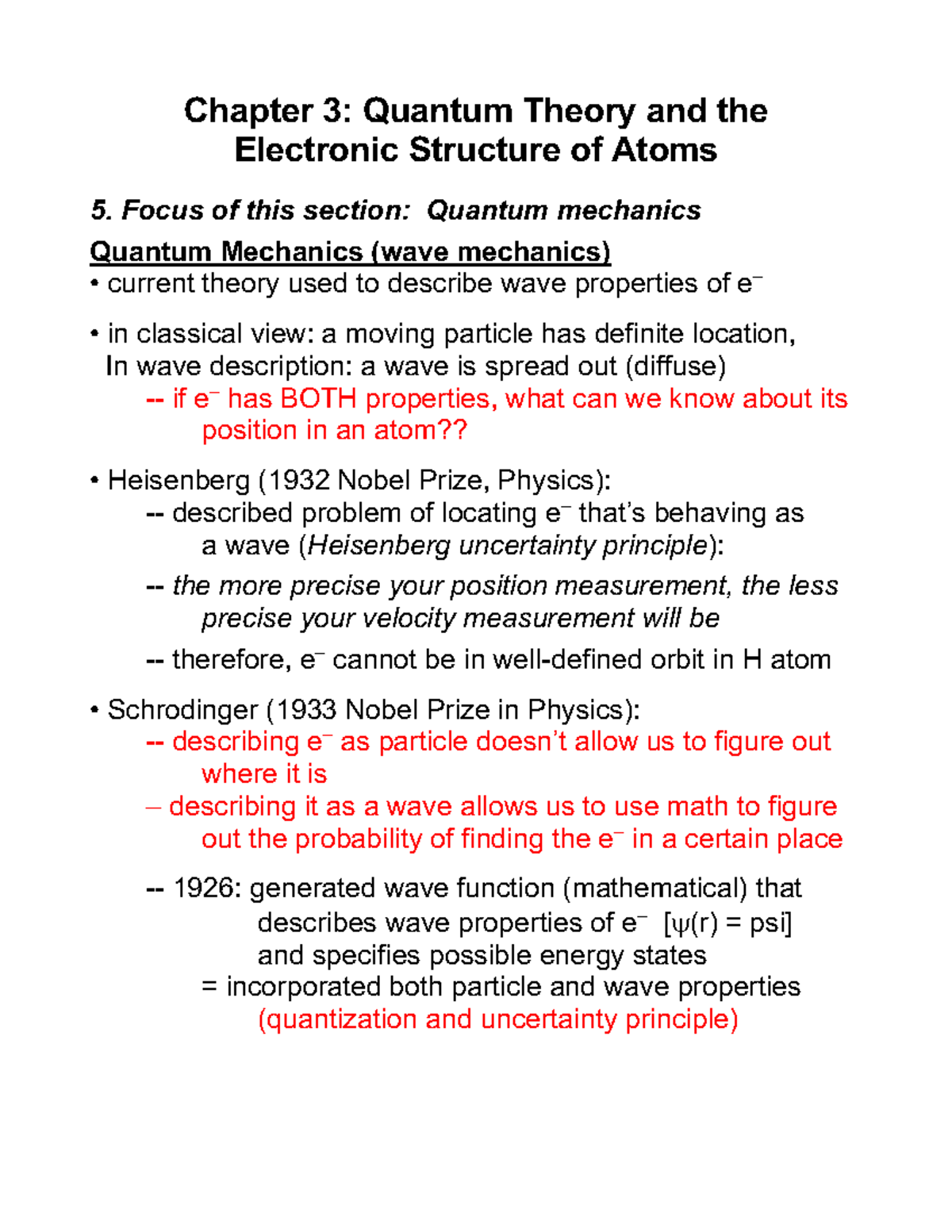 Quantum Mechanics (PHYS101): Electronic Structure of Atoms - Studocu