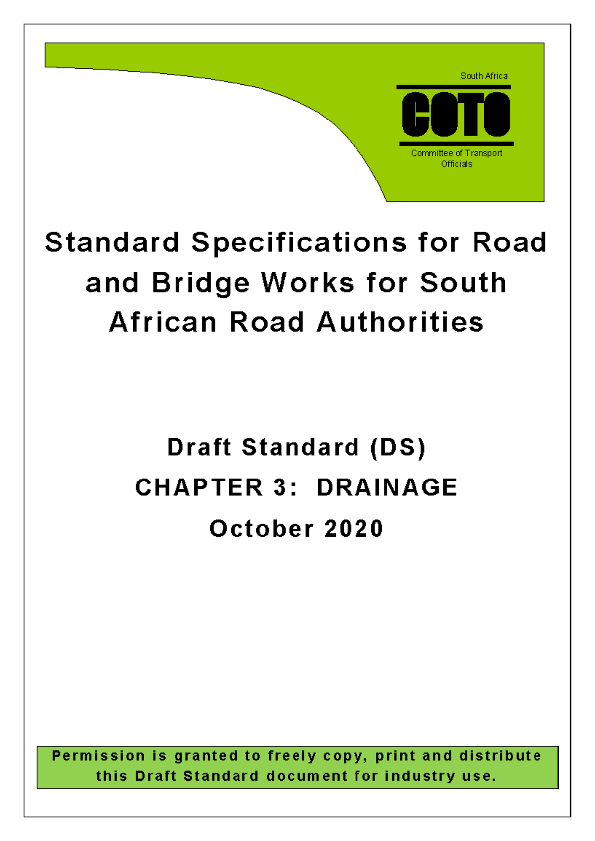 COTO 2020: Chapter 3 - Drainage Specifications and Guidelines - Studocu