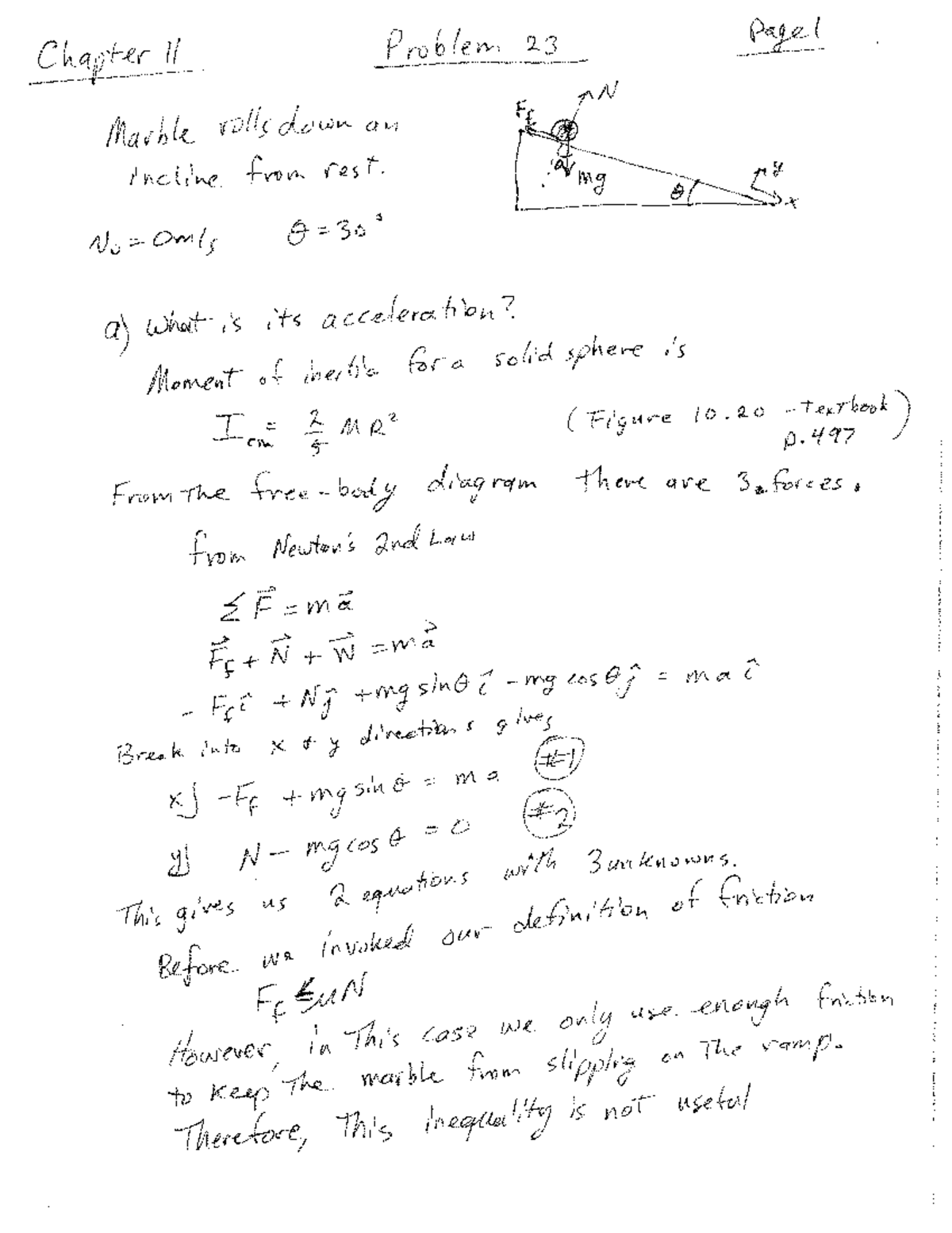 Physics 101: Chapter 5 - Marble Rolls Down an Incline Analysis - Studocu