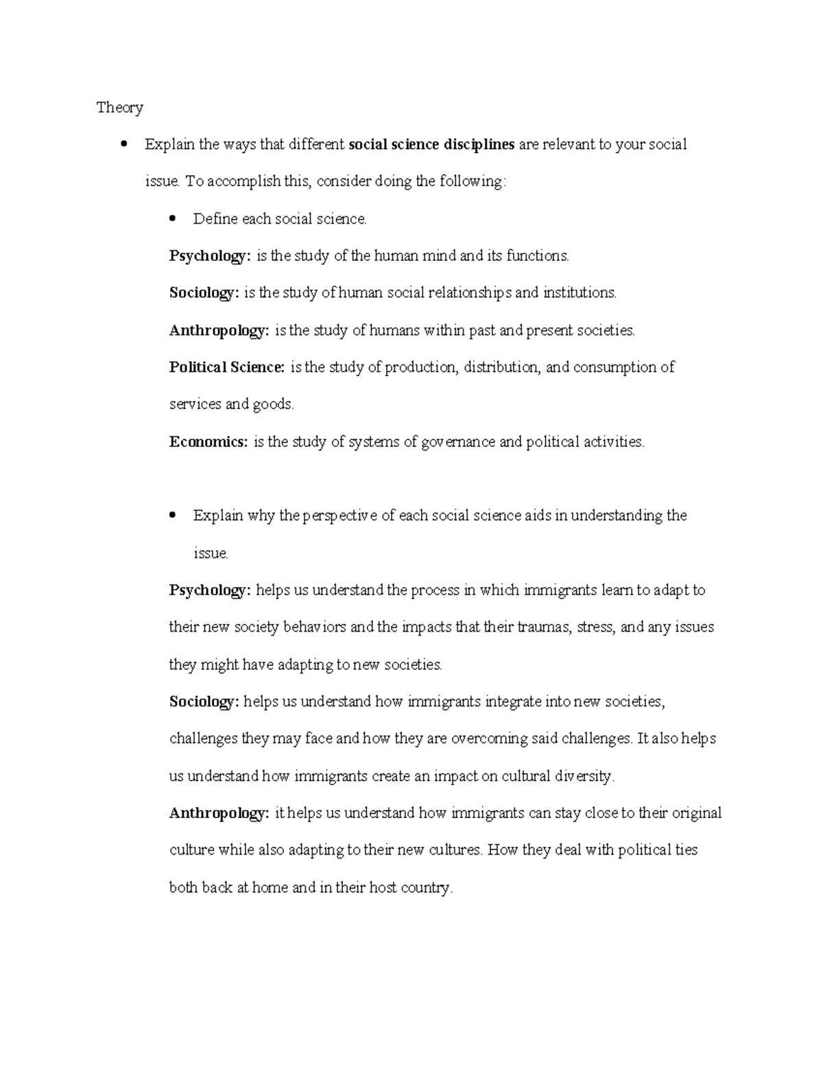 SCS 260 5-2 Journal: Exploring Social Sciences in Immigration Issues ...